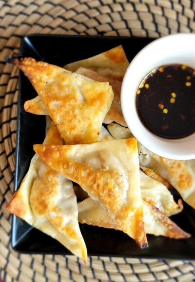 Homemade Won Tons with Dipping Sauce - Jamie Cooks It Up