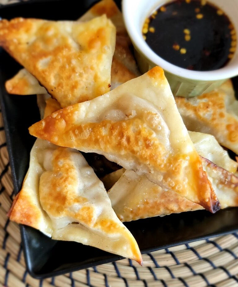 Homemade Won Tons with Dipping Sauce - Jamie Cooks It Up