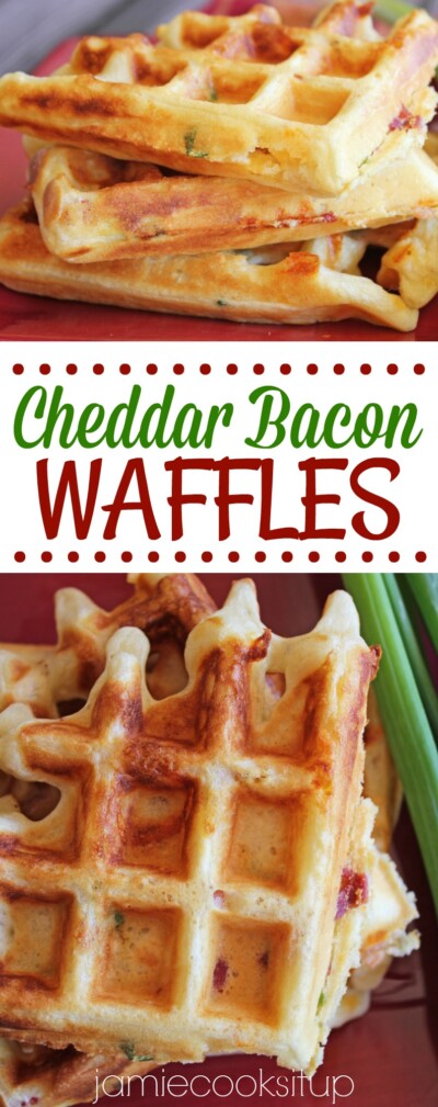 Cheddar and Bacon Waffles - Jamie Cooks It Up