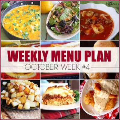 Menu Plan, October Week #4 - Jamie Cooks It Up