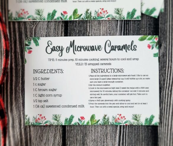 Easy Microwave Caramels (with cute printable recipe card) – Jamie Cooks ...