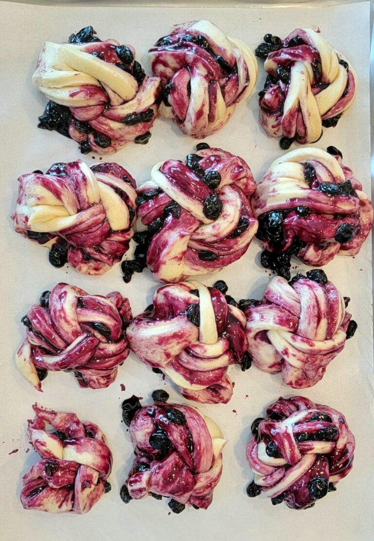 Twisted Blueberry Buns - Jamie Cooks It Up
