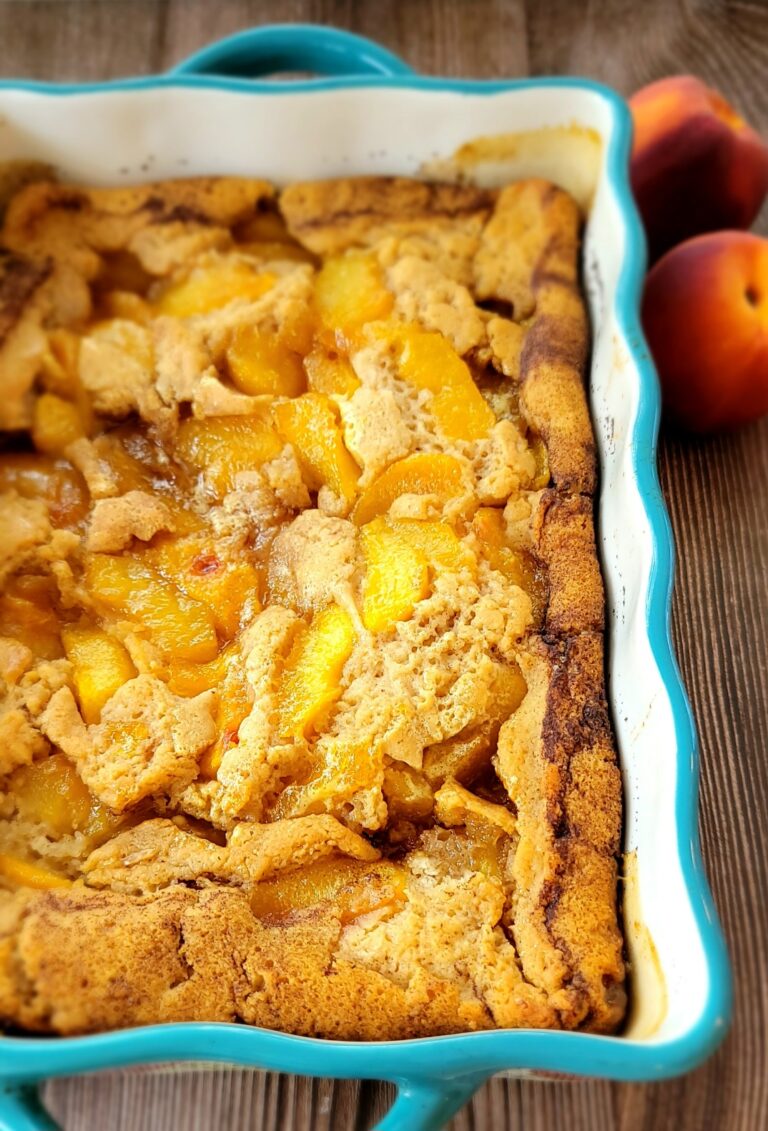 Brown Butter Cinnamon Peach Cobbler - Jamie Cooks It Up